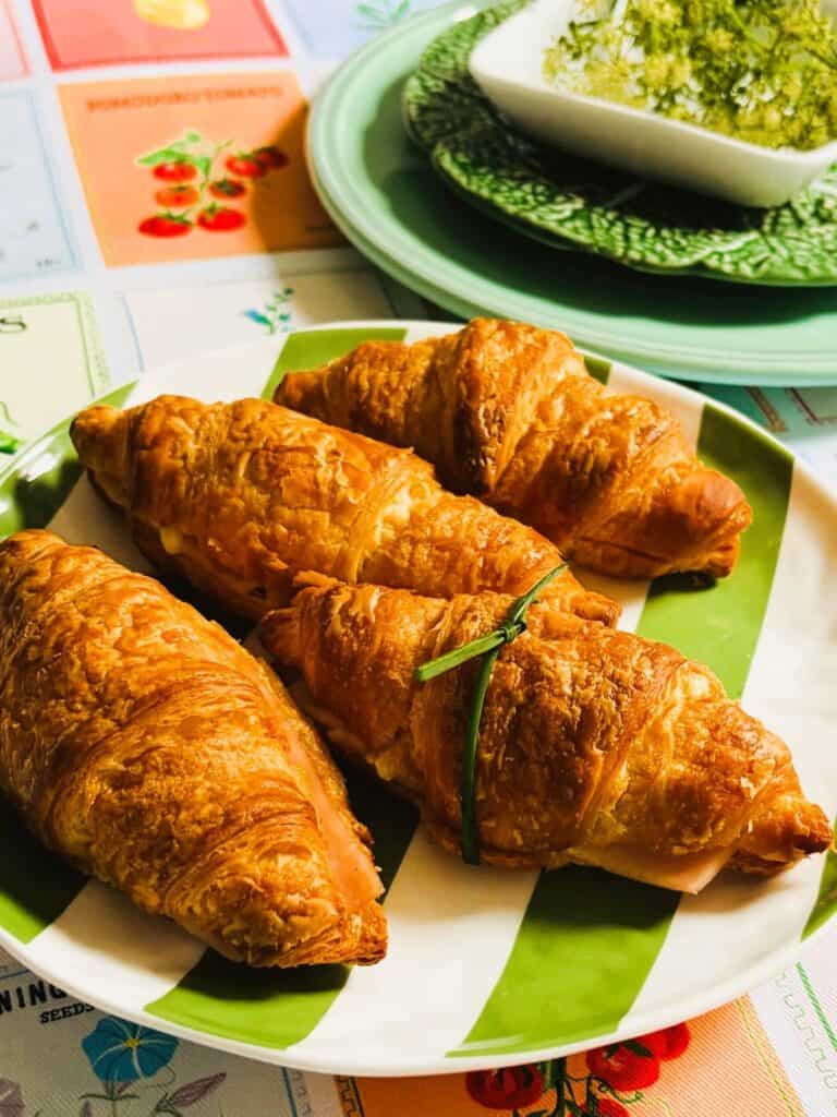 Mini Ham and Mustard Croissants for Afternoon Tea - Flower & Sugar